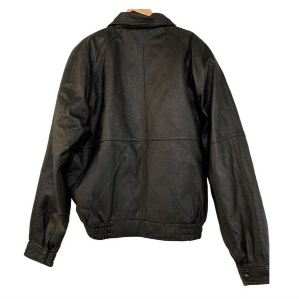 Wilda Genuine Leather Usa Black Bomber Coat Jacket Re… - Gem